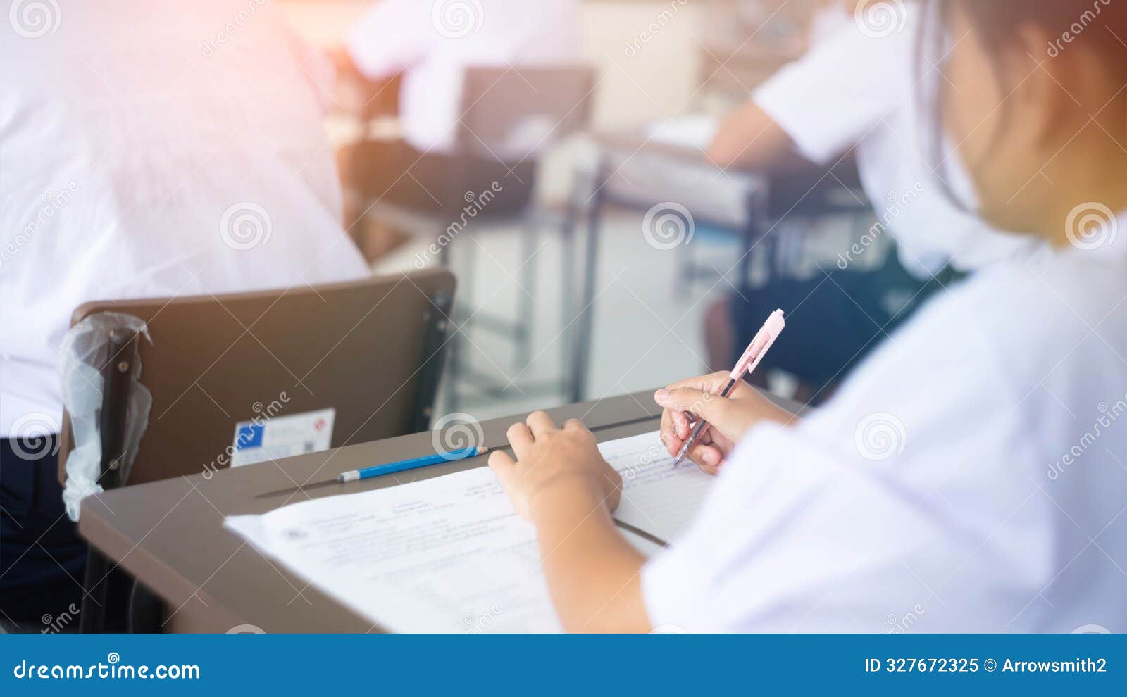 Assessment Examination of High School Students Dressed in Uniform.the ...