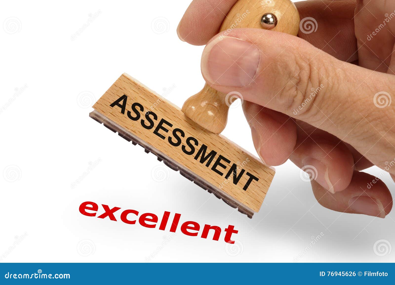 Assessment Excellent Printed with Stamp Stock Photo - Image of ...