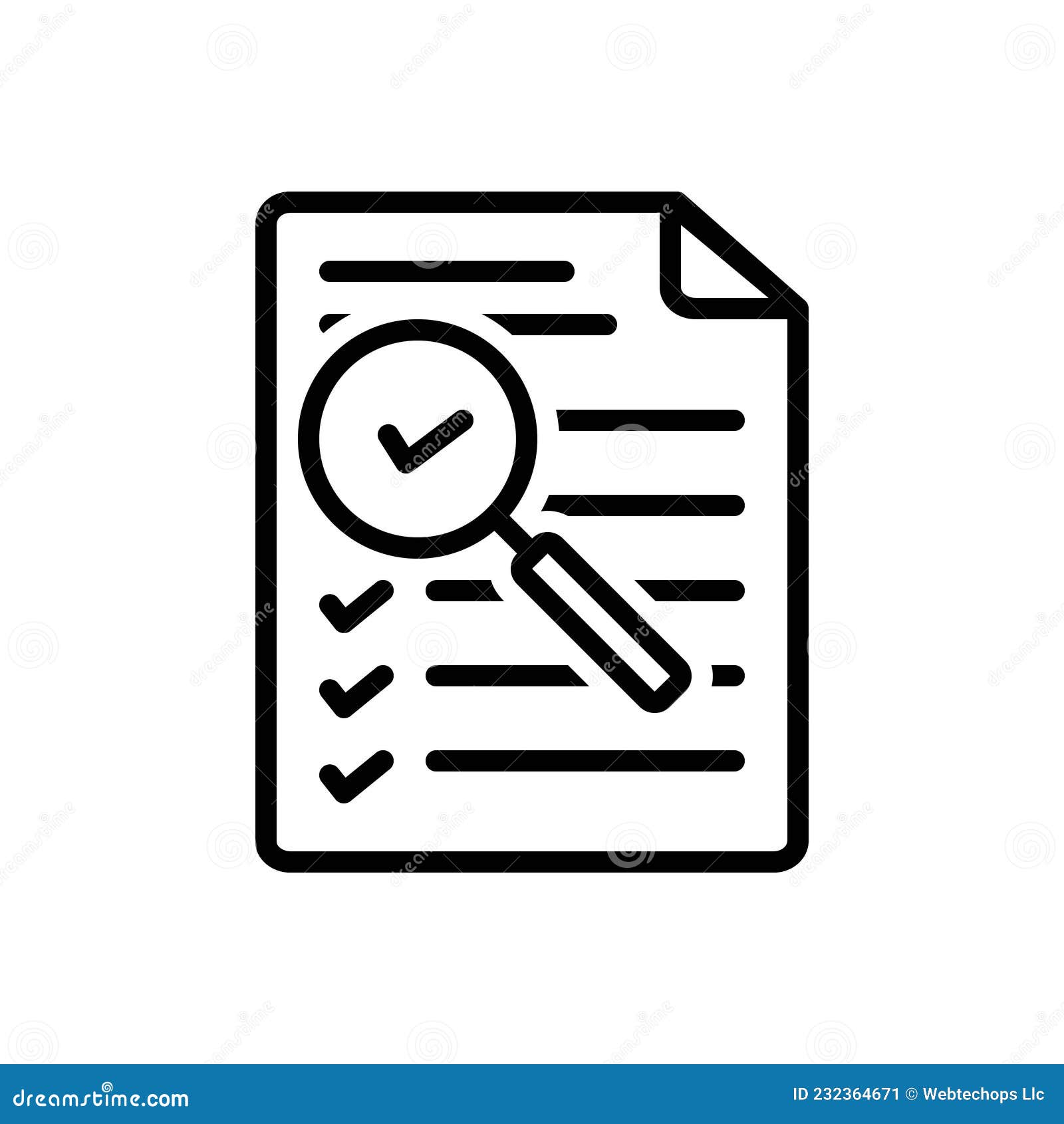 Black Line Icon for Assessment, Document and Evaluation Stock ...