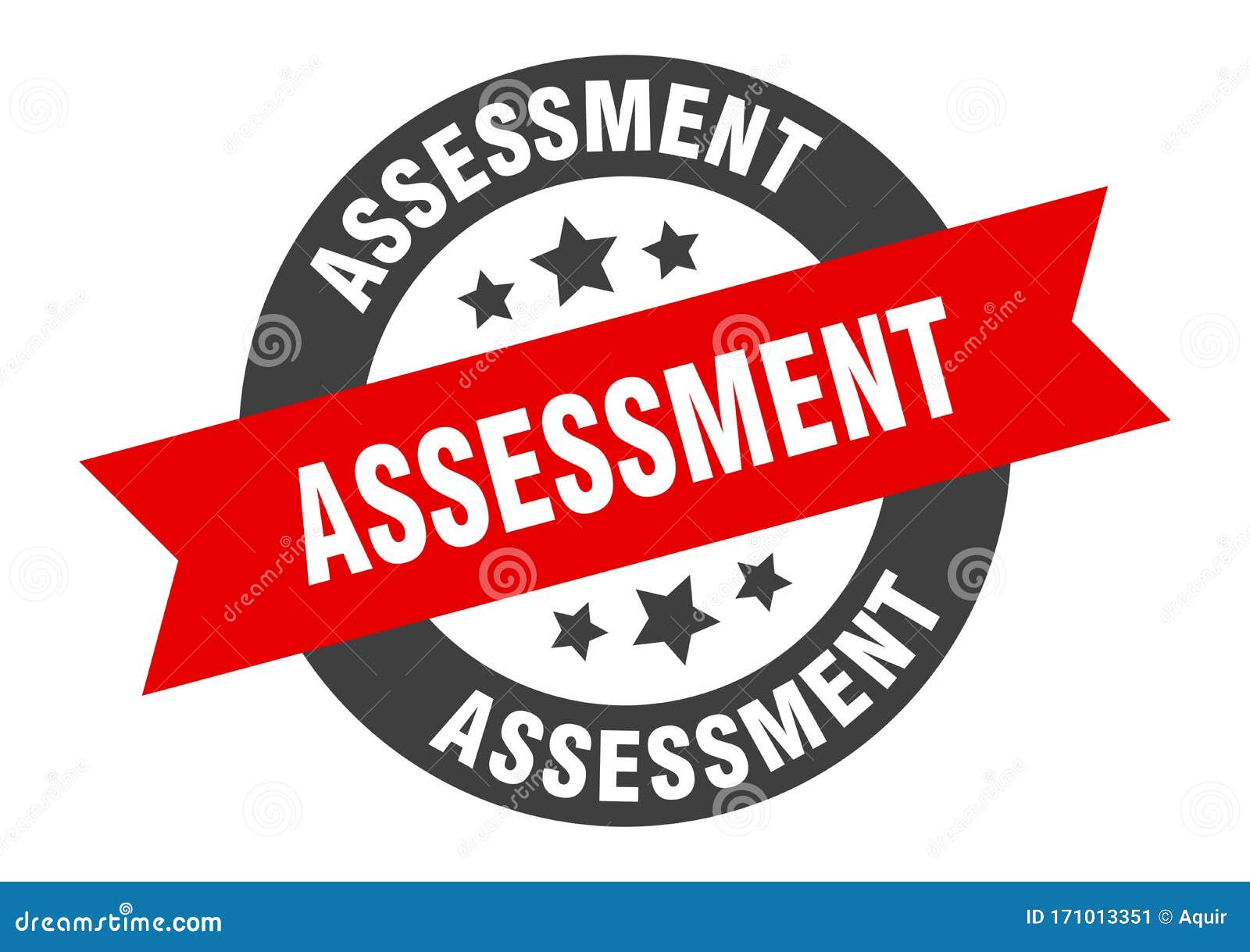 Assessment Sign. Assessment Round Ribbon Sticker Stock Vector ...