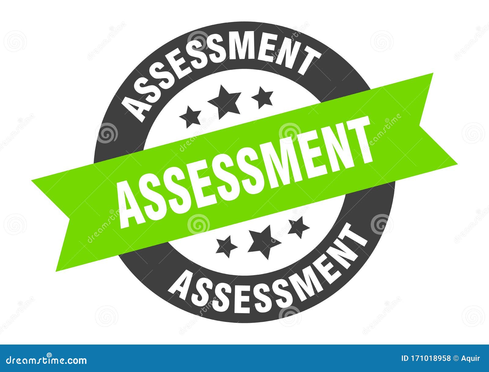 Assessment Sign. Assessment Round Ribbon Sticker Stock Vector ...