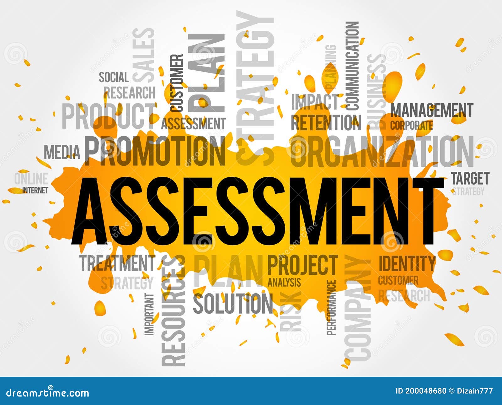 Assessment word cloud stock illustration. Illustration of information ...