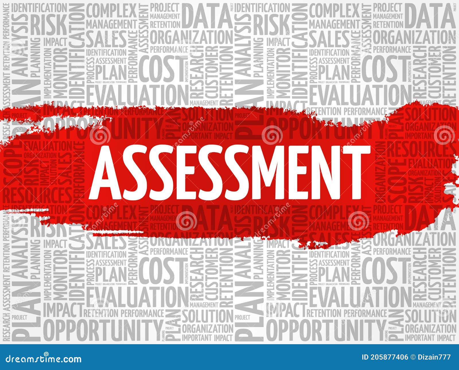Assessment word cloud stock illustration. Illustration of cloud - 205877406
