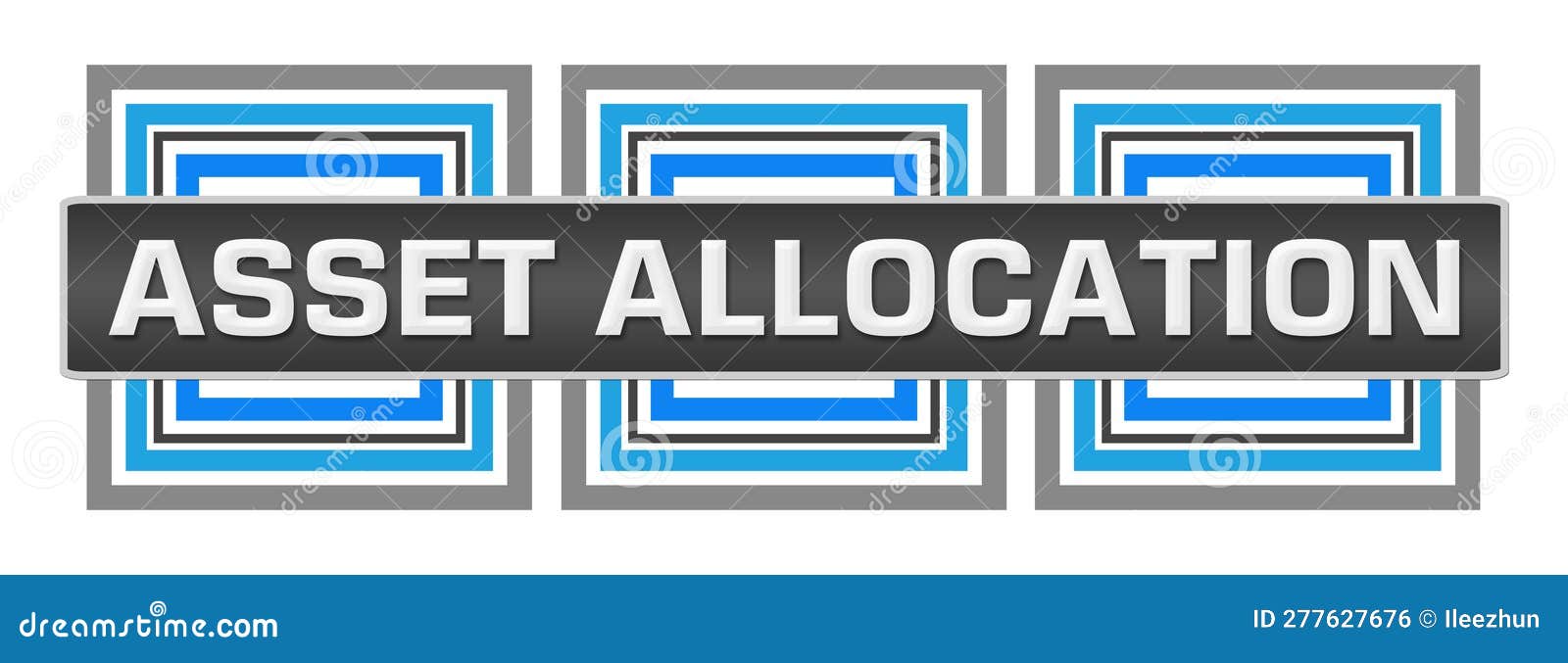 Asset Allocation Blue Grey Border Squares Horizontal Stock Photography ...