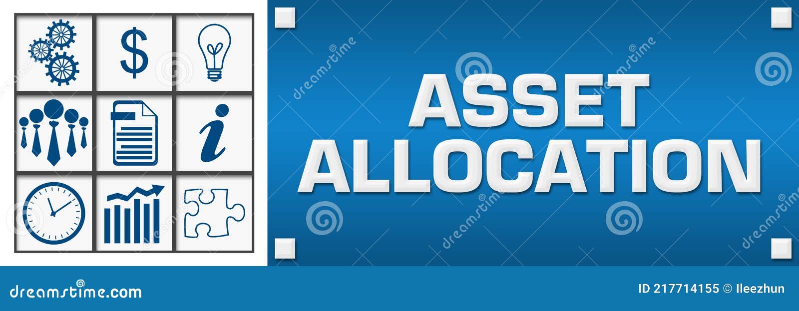 Asset Allocation Business Symbols Grid Left Stock Illustration ...