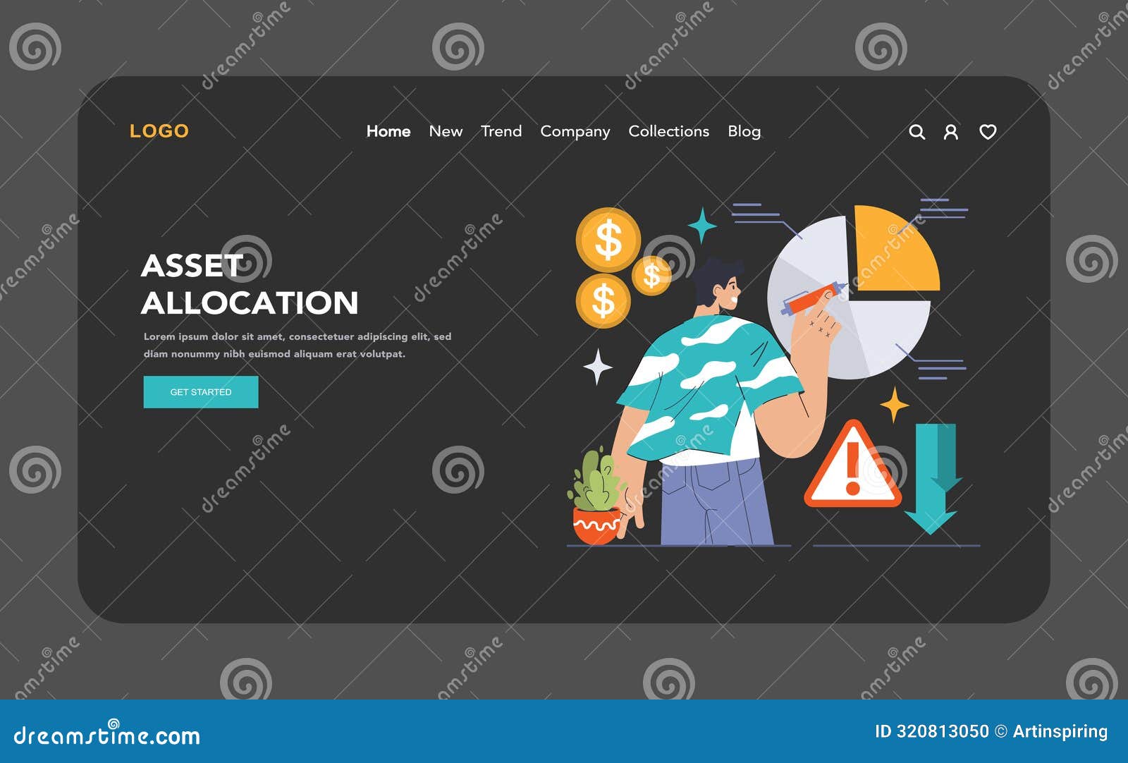 Asset Allocation Concept. Flat Vector Stock Vector - Illustration of ...