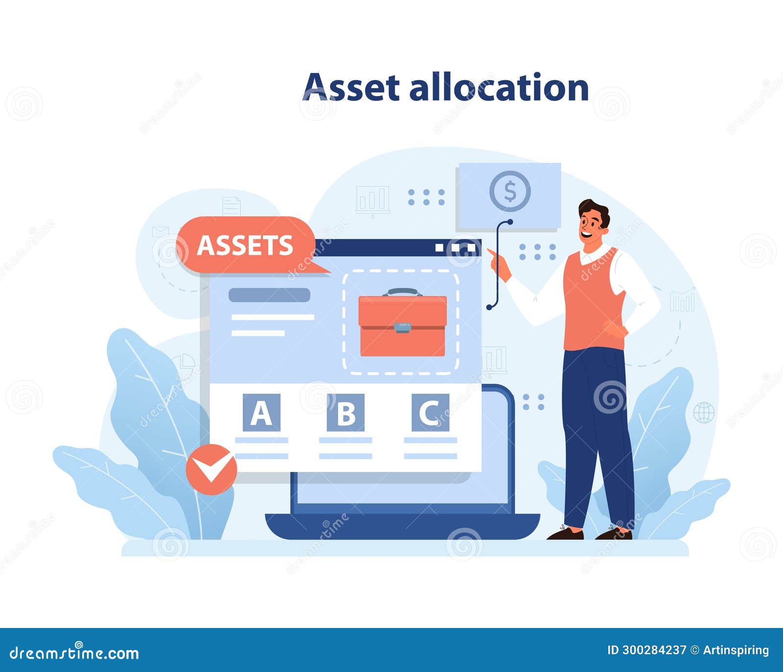 Asset Allocation Concept. Flat Vector Illustration. Stock Vector ...
