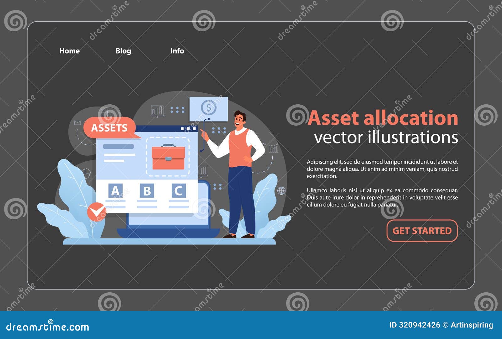 Asset Allocation Concept. Flat Vector Stock Vector - Illustration of ...