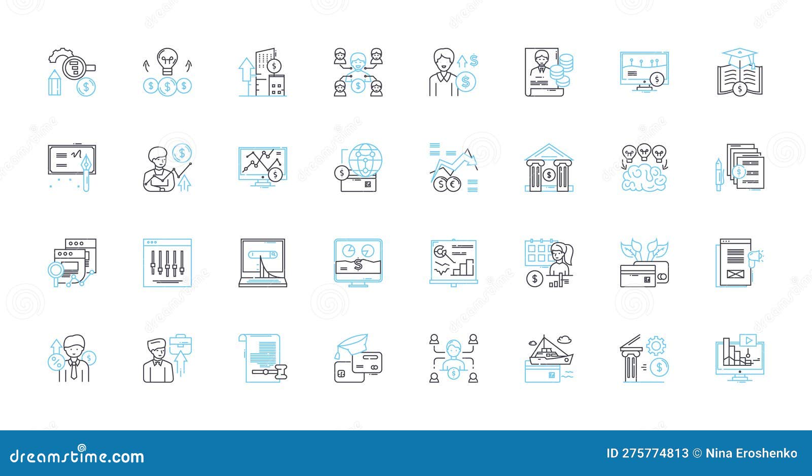 Asset Control Linear Icons Set. Inventory, Management, Tracking ...