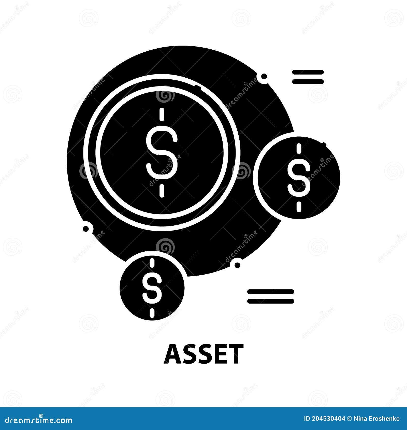 Asset Icon, Black Vector Sign with Editable Strokes, Concept ...