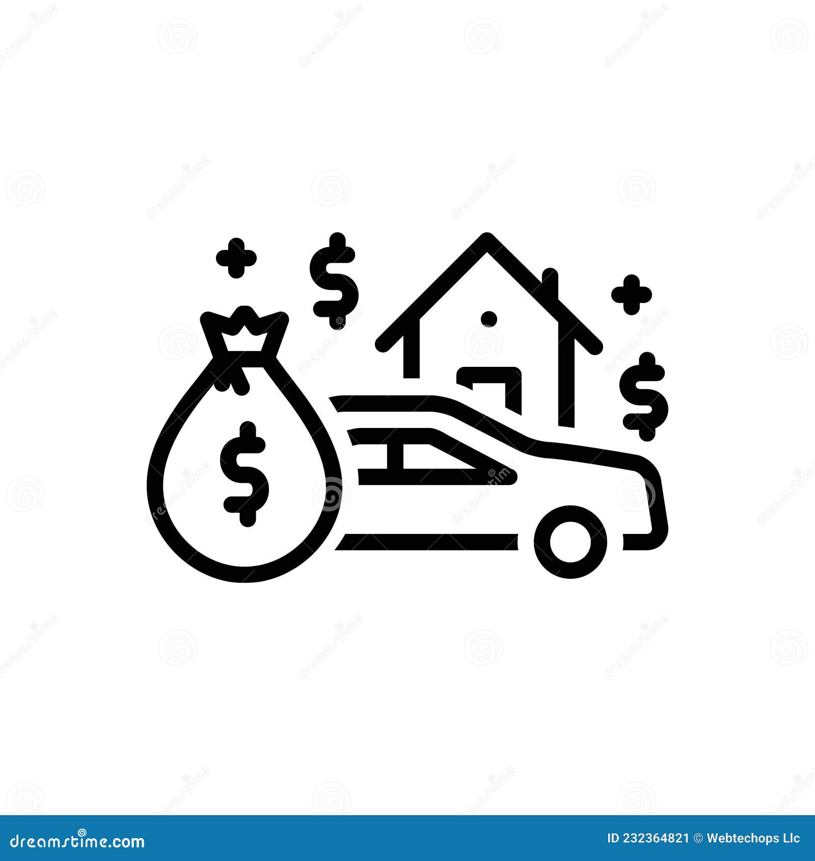 Black Line Icon for Asset, Heirloom and Patrimony Stock Vector ...