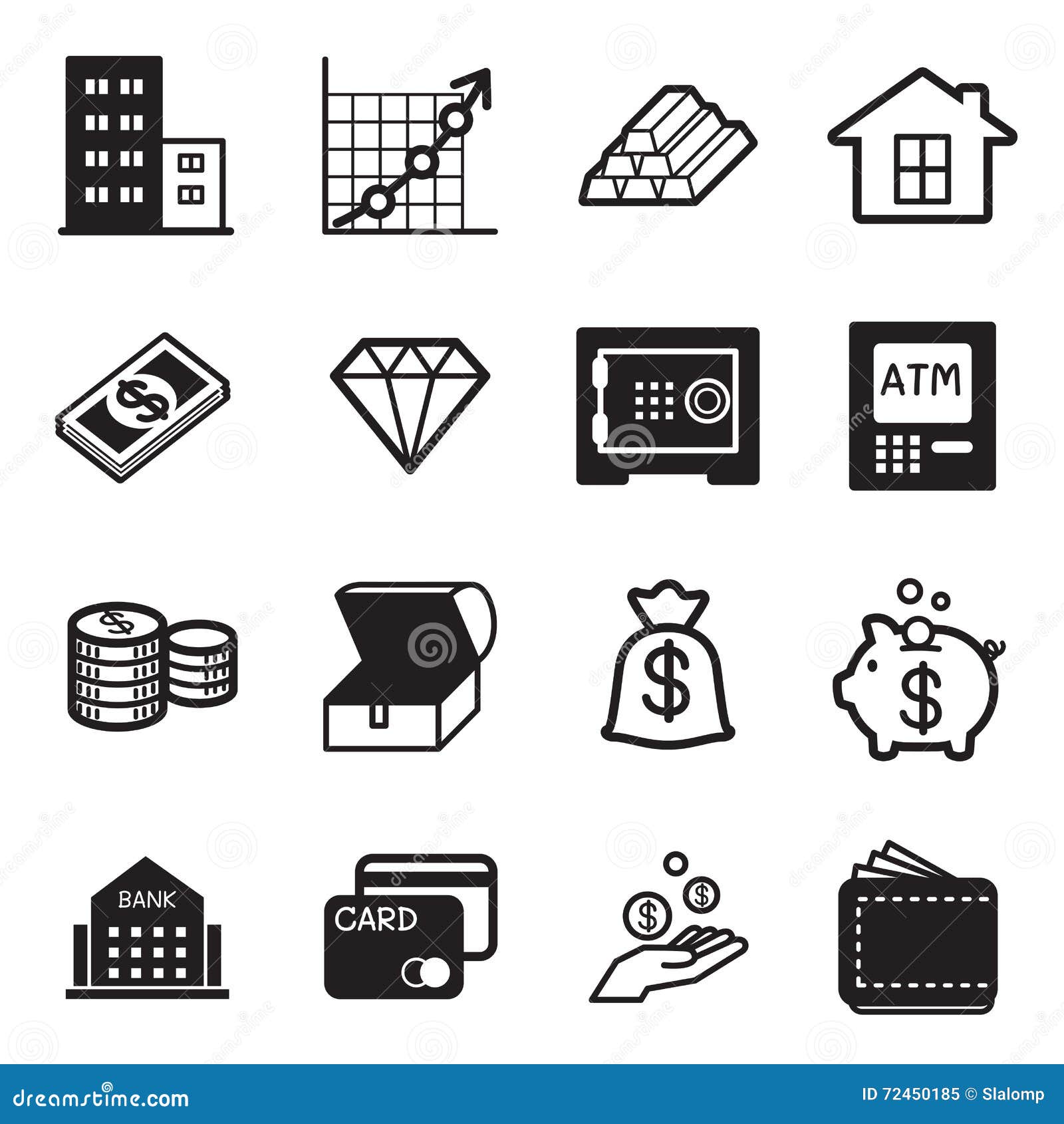 Asset icons Set stock vector. Illustration of dollar - 72450185
