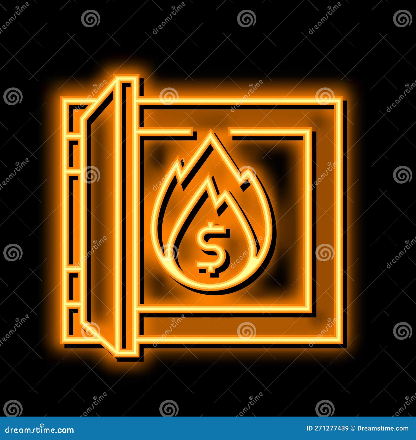 Asset Inflation Neon Glow Icon Illustration Stock Vector - Illustration ...