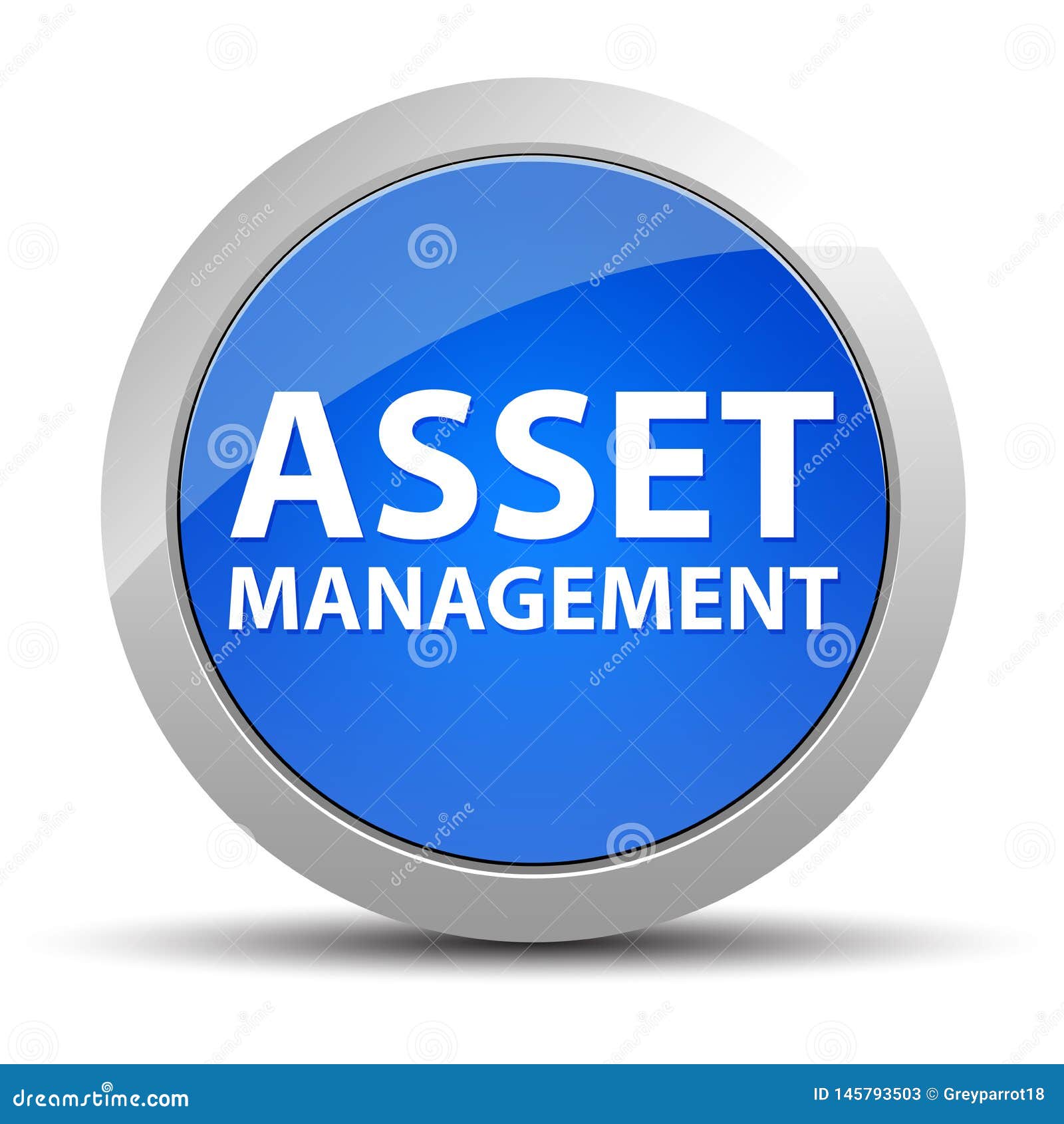 Asset Management Blue Round Button Stock Illustration - Illustration of ...