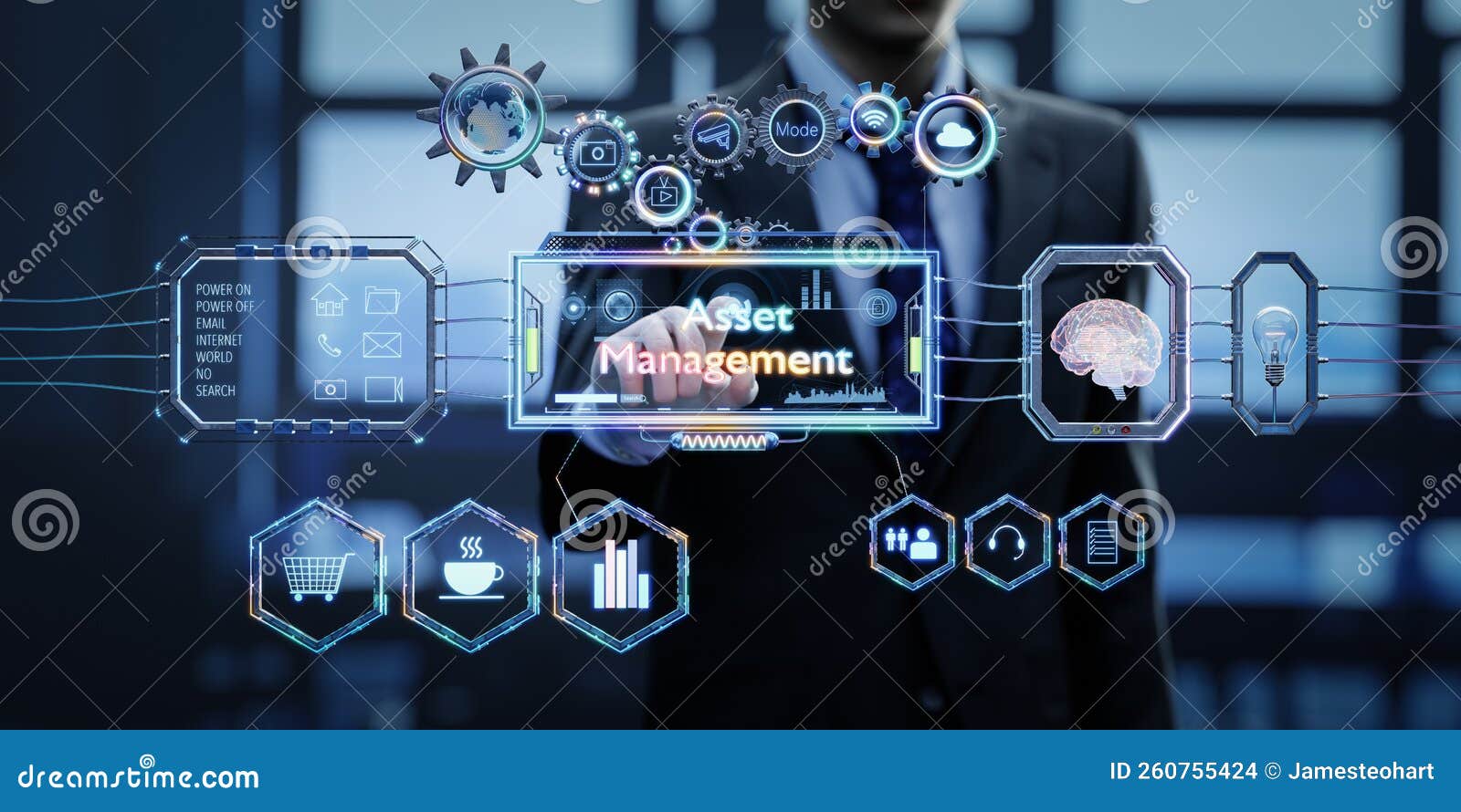 Asset Management Concept with Smart Analysis UI Stock Illustration ...