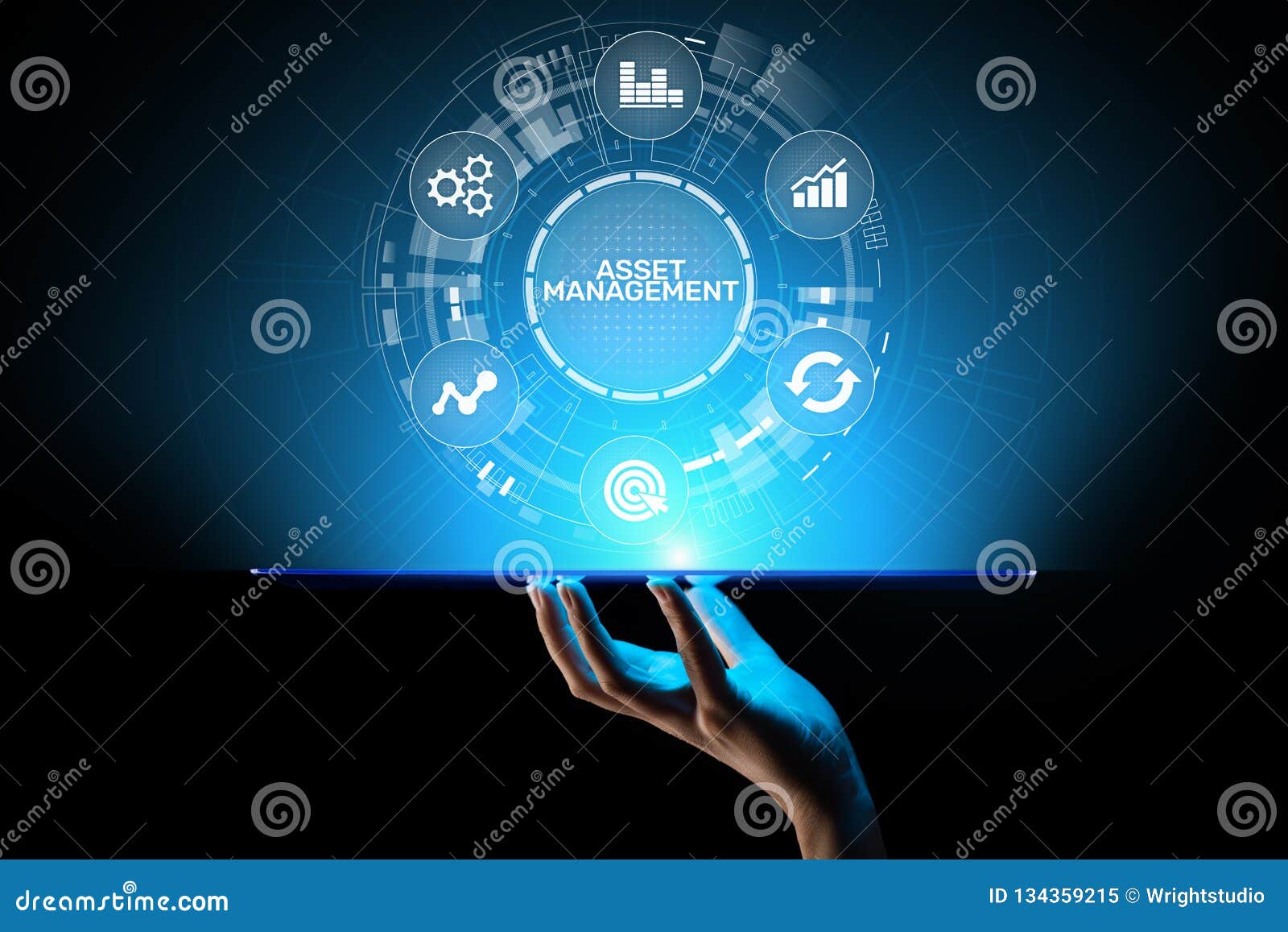Asset Management Concept on Virtual Screen. Business Technology Concept ...