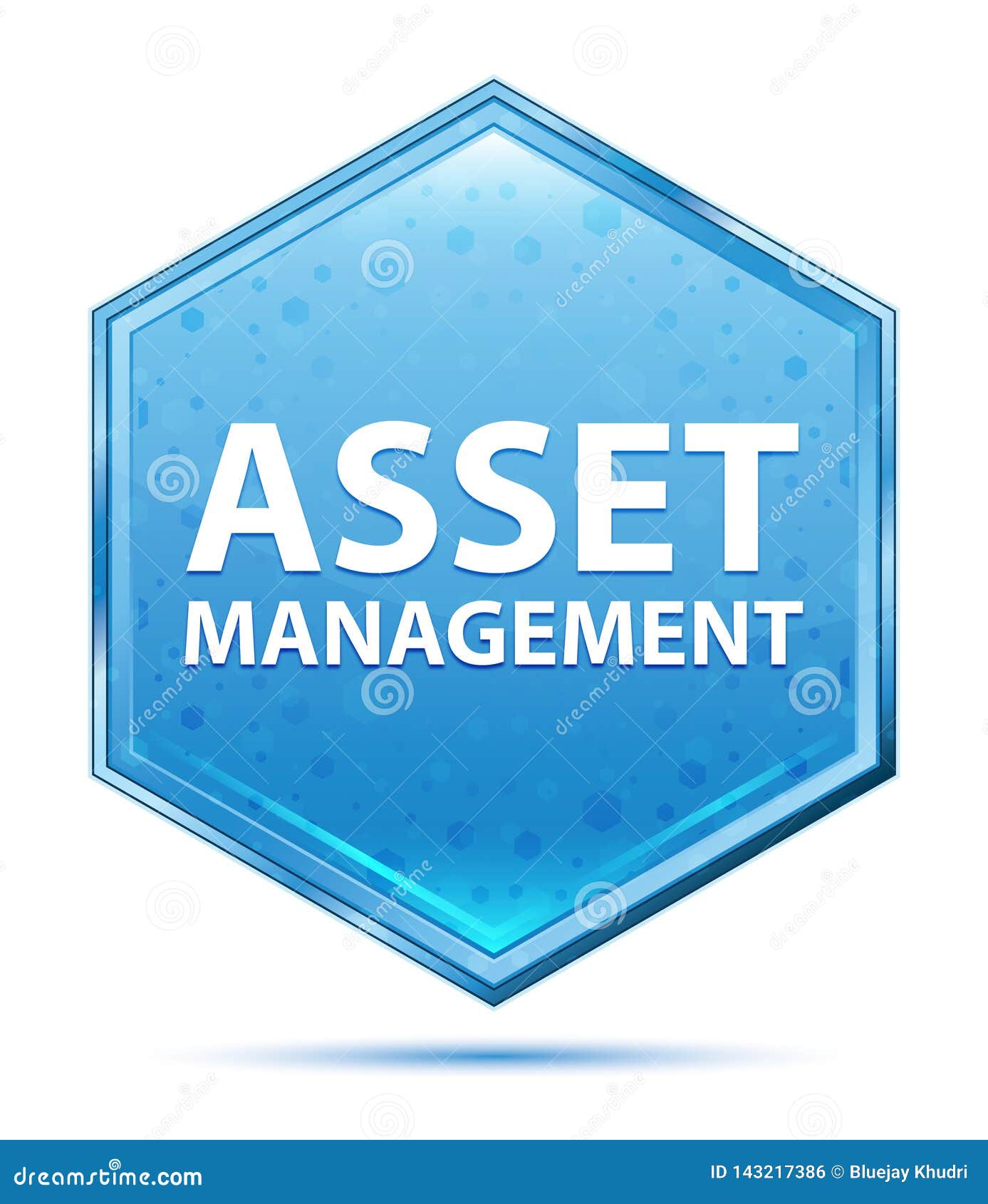 Asset Management Crystal Blue Hexagon Button Stock Illustration ...