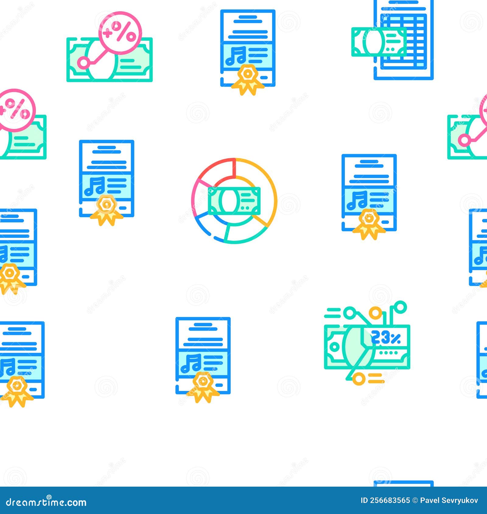 Asset Management Digital Business Vector Seamless Pattern Stock ...