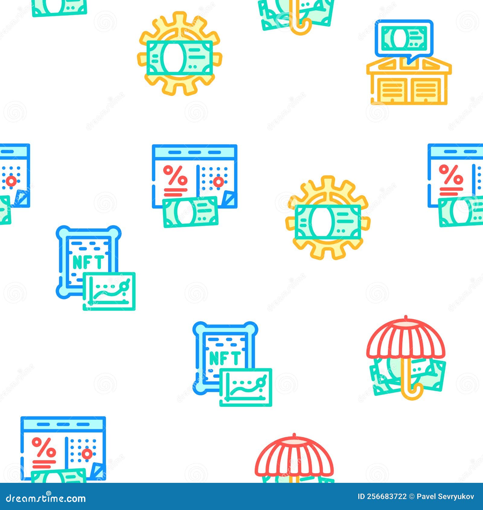 Asset Management Digital Business Vector Seamless Pattern Stock ...