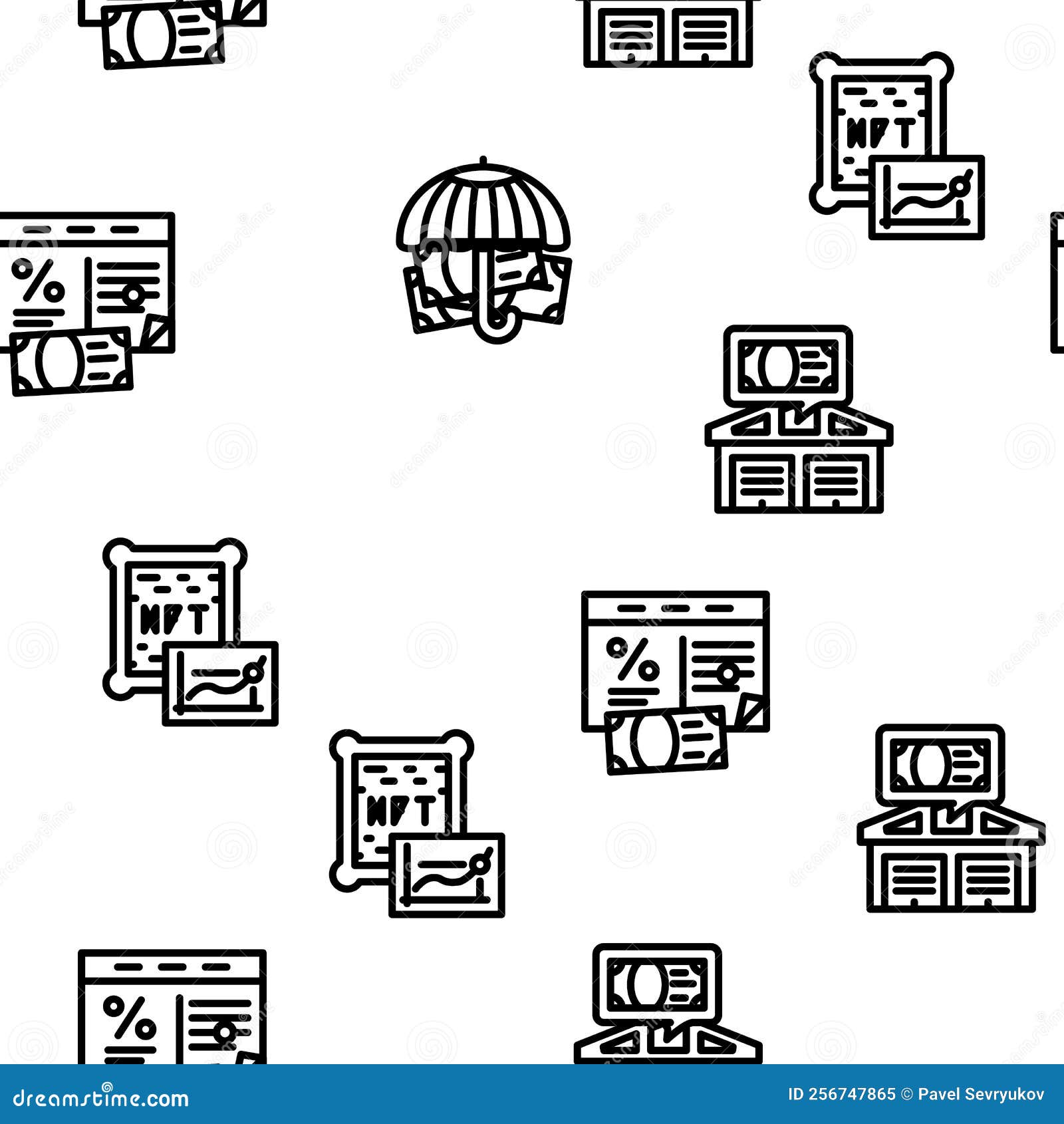 Asset Management Digital Business Vector Seamless Pattern Stock Vector ...