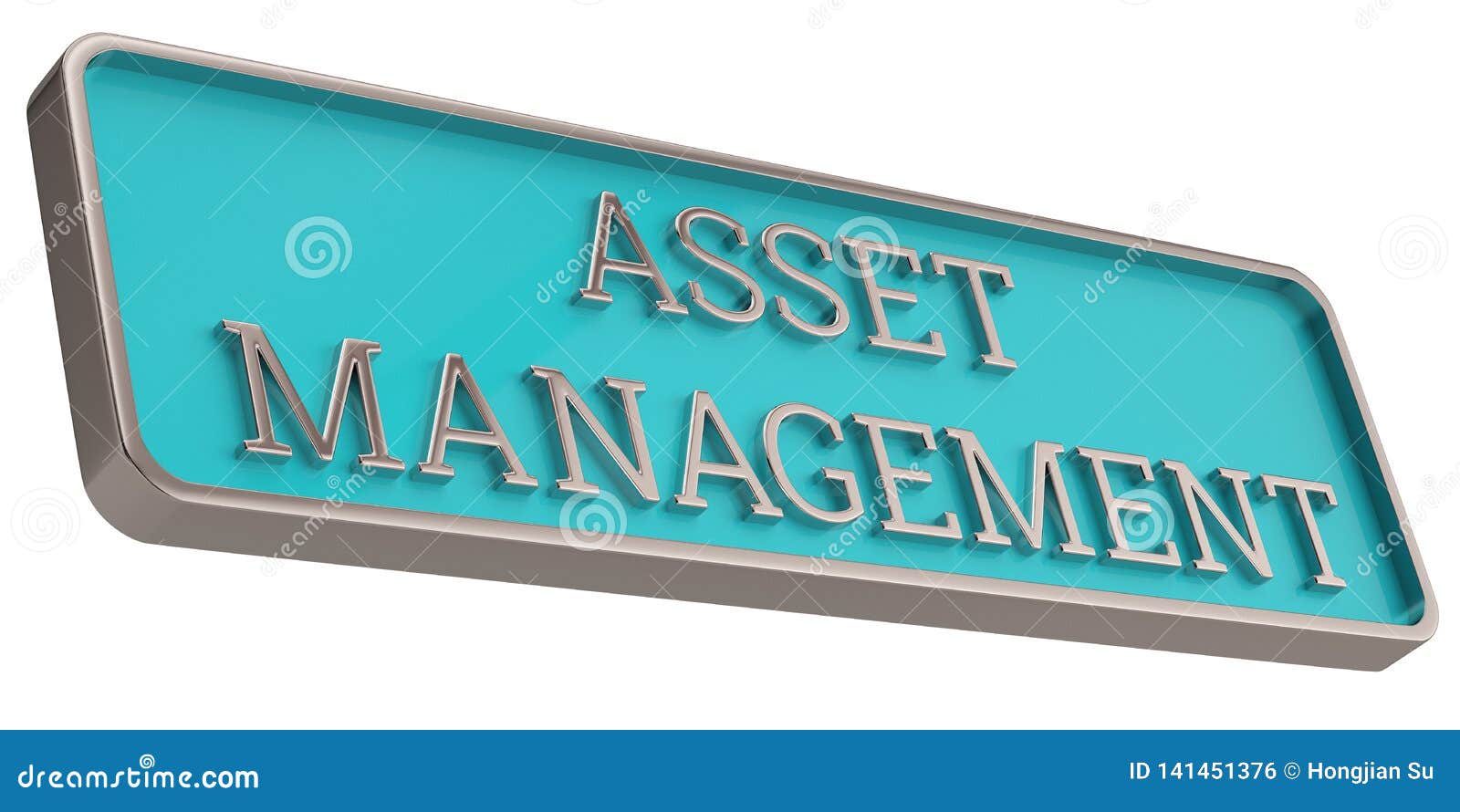 Asset Management Metal Board on White Background. 3D Illustration Stock ...