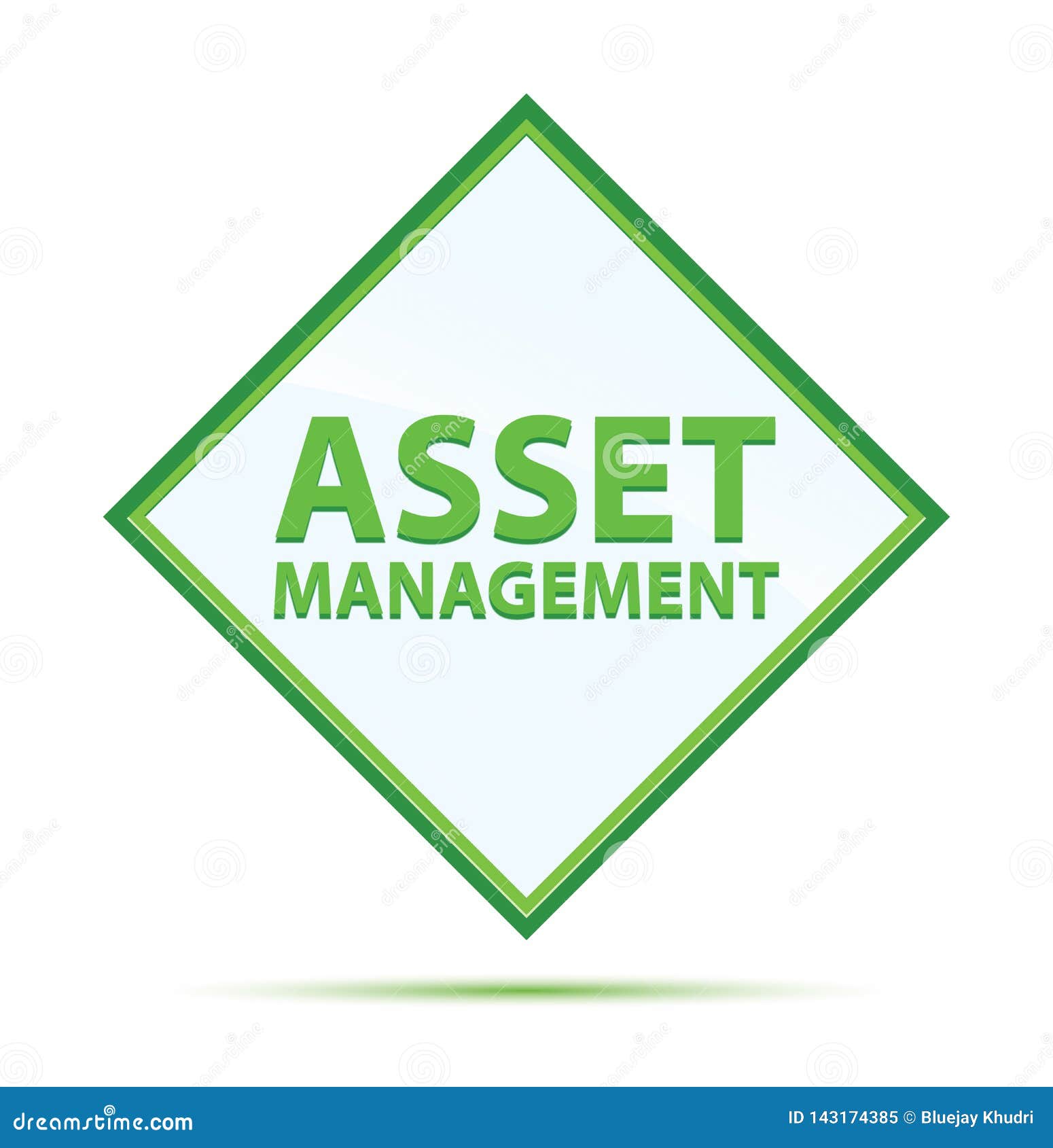 Asset Management Modern Abstract Green Diamond Button Stock ...