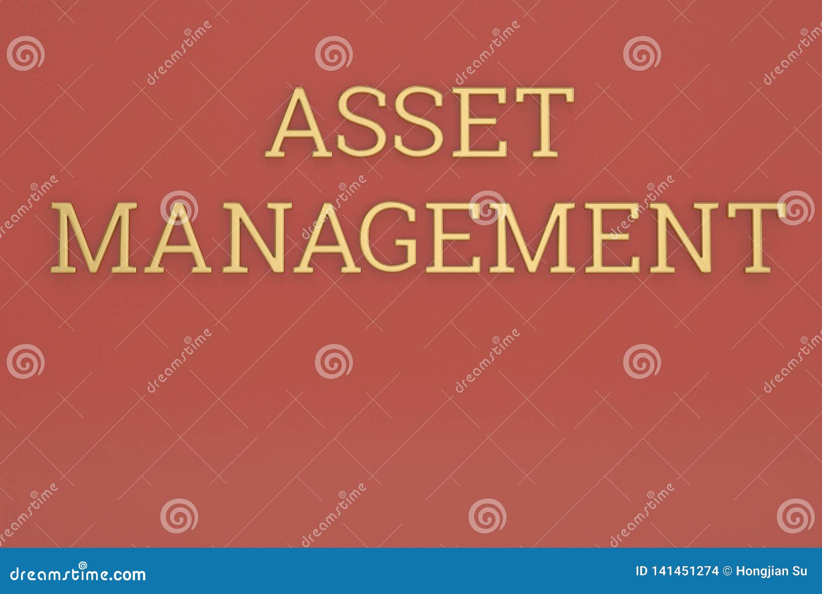 Asset Management Word on Red Background. 3D Illustration Stock ...