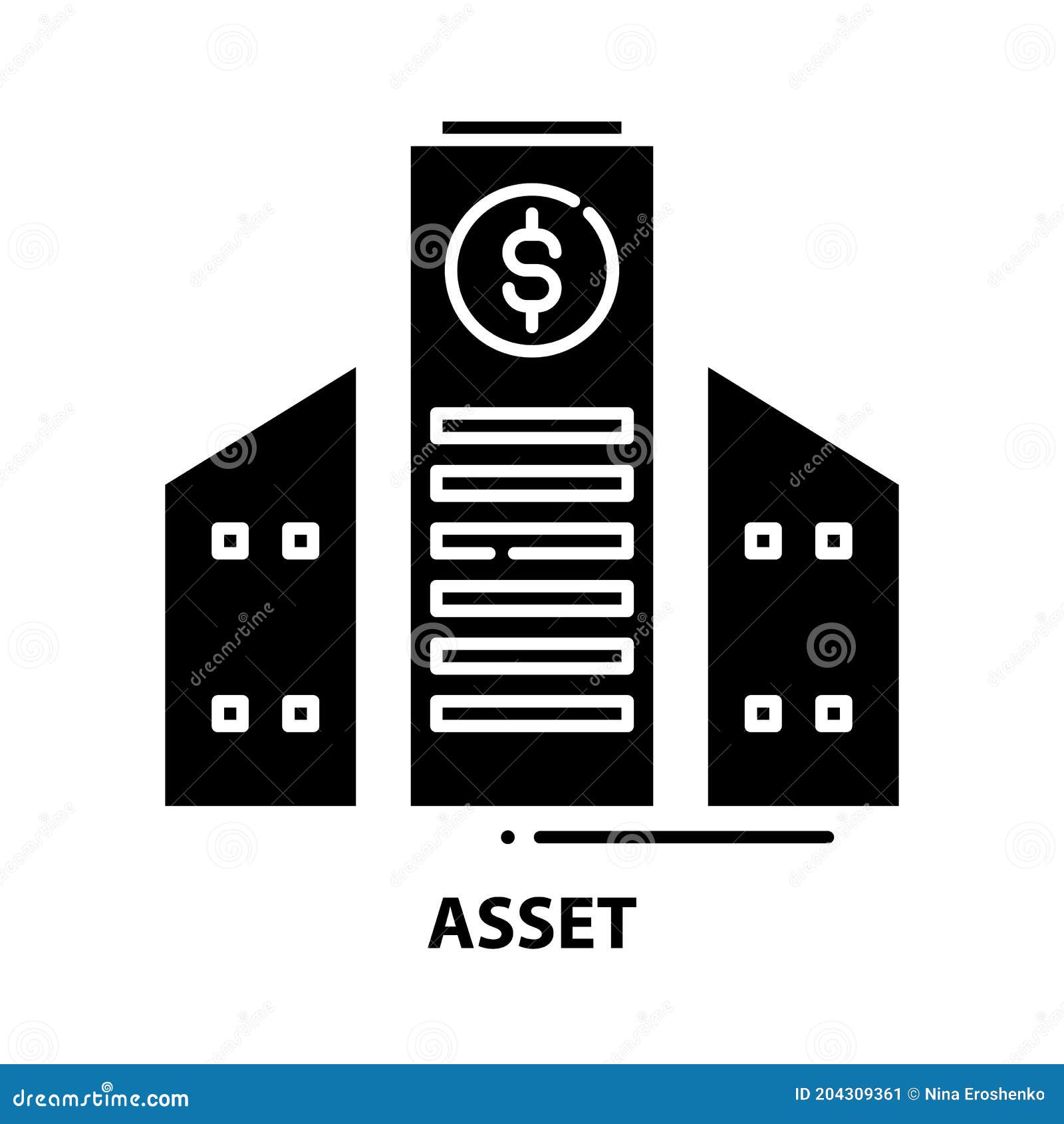 Asset Symbol Icon, Black Vector Sign with Editable Strokes, Concept ...
