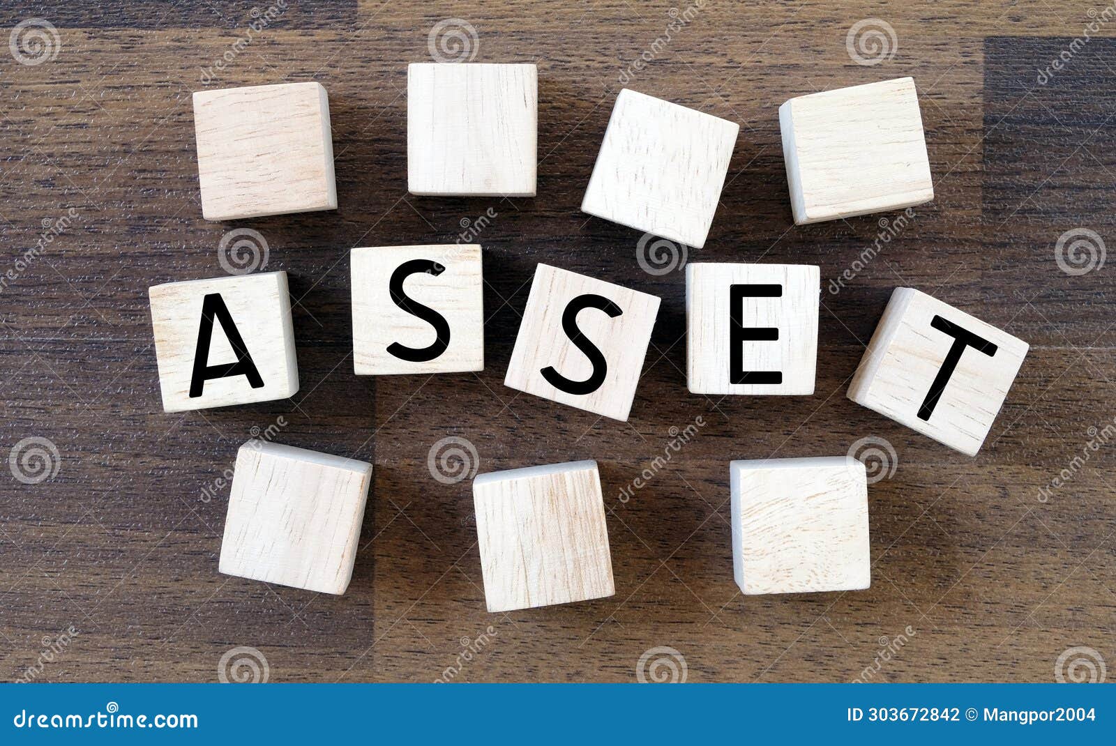 Asset Word on Wood Blocks, Business Concept Stock Photo - Image of ...