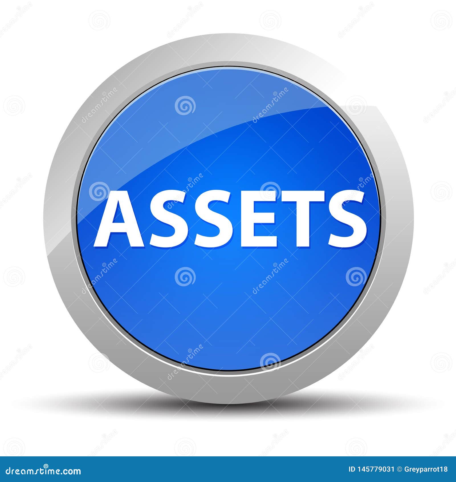 Assets blue round button stock illustration. Illustration of cash ...
