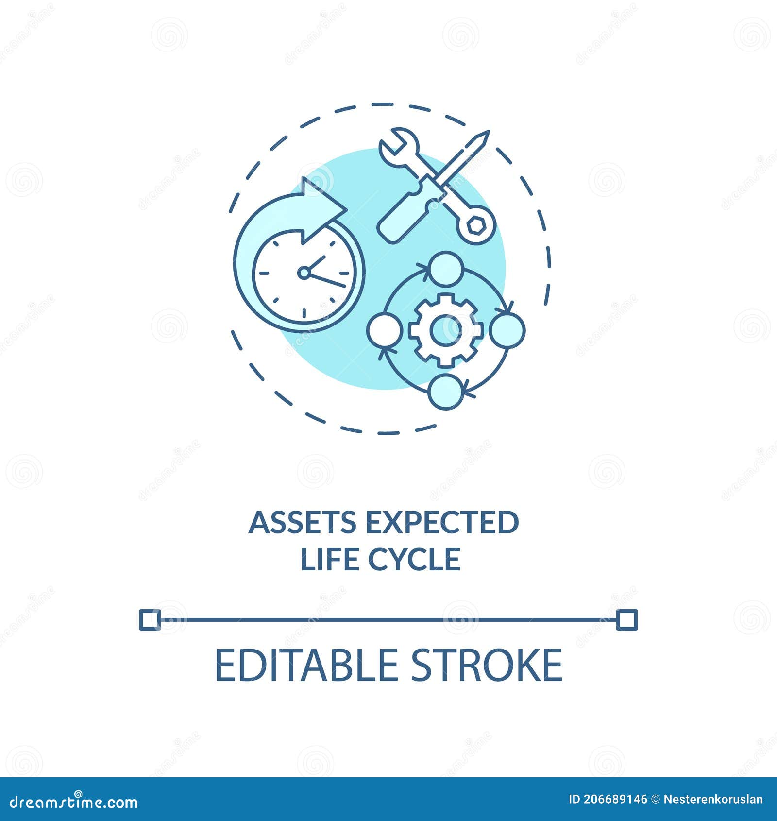 Assets Expected Life Cycle Icons Set Royalty-Free Cartoon ...
