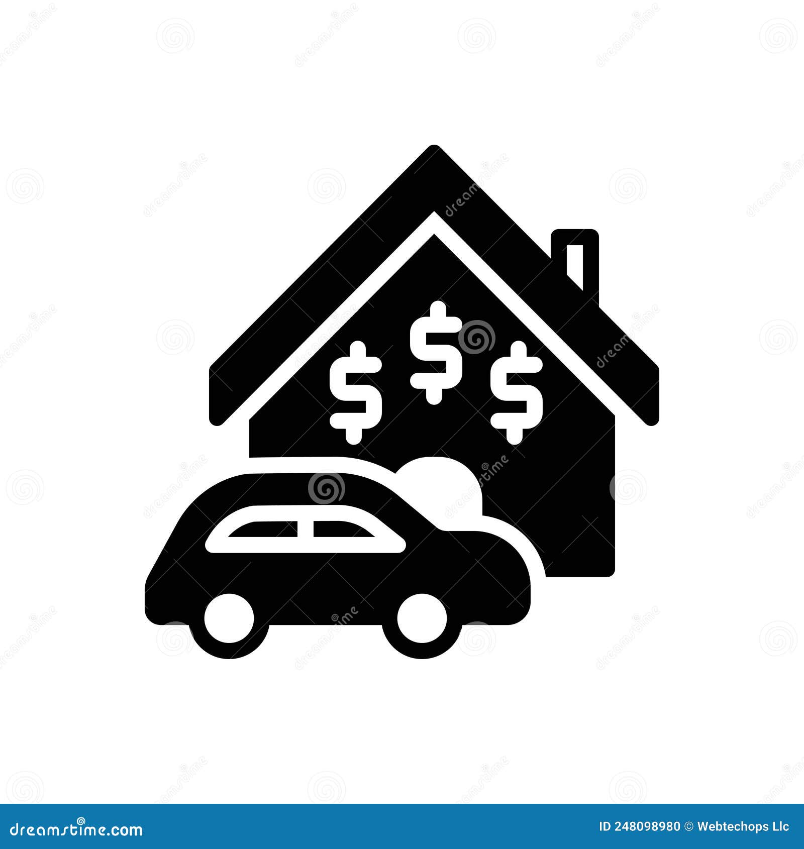 Black Solid Icon for Assets, Property and Wealth Stock Illustration ...