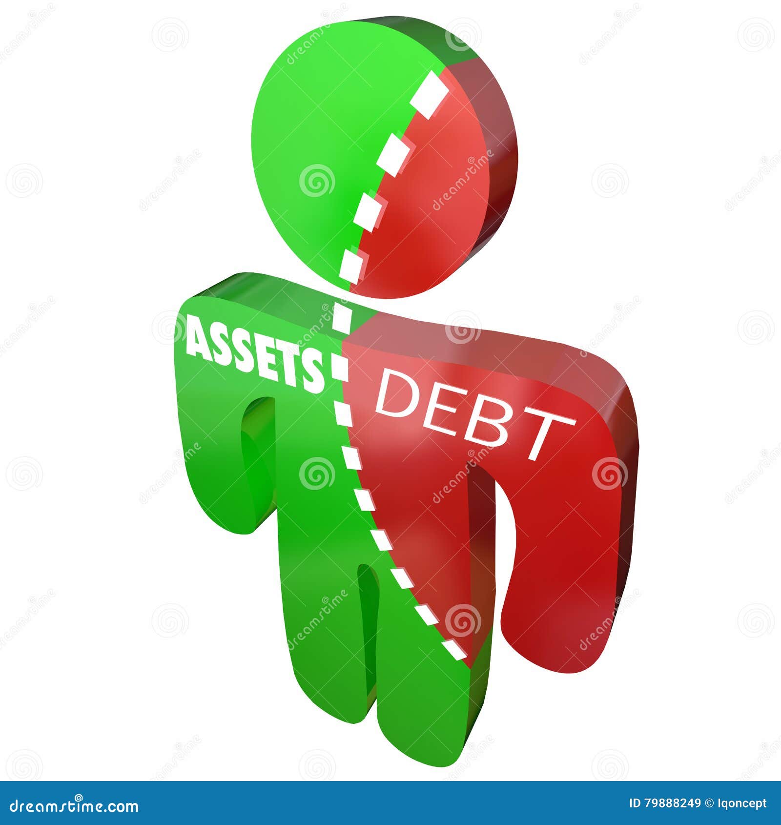 Assets Vs Debt Money Owed Obligation Split Finances Stock Illustration ...