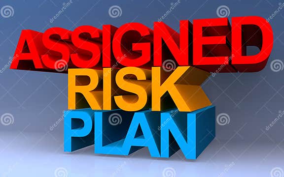 Assigned risk plan on blue stock illustration. Illustration of loss ...