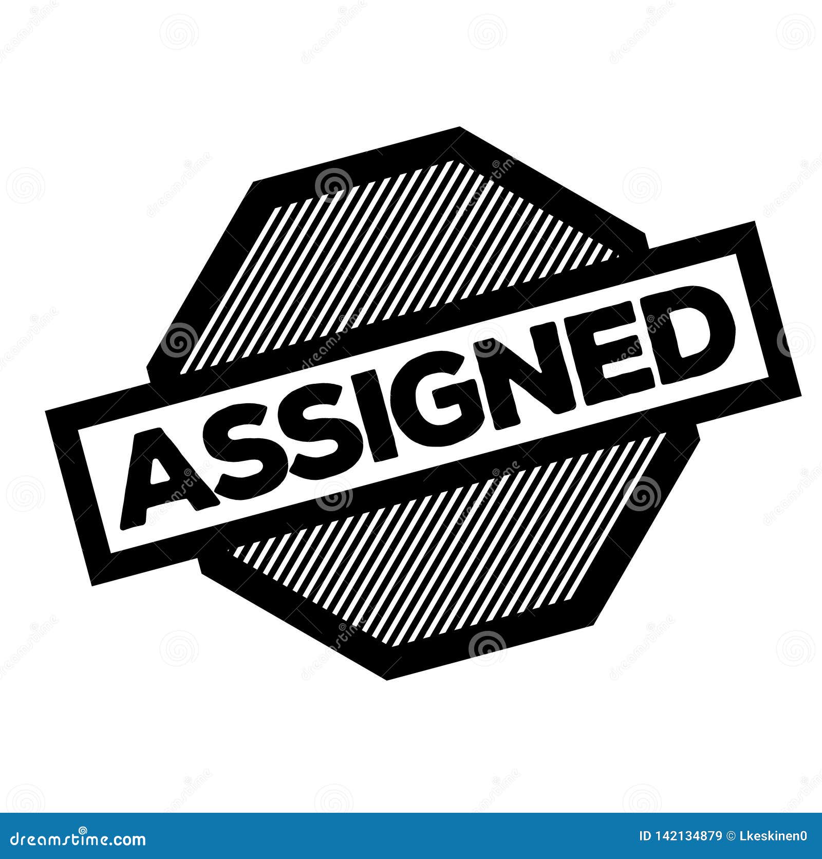 Assigned stamp on white stock vector. Illustration of frame - 142134879