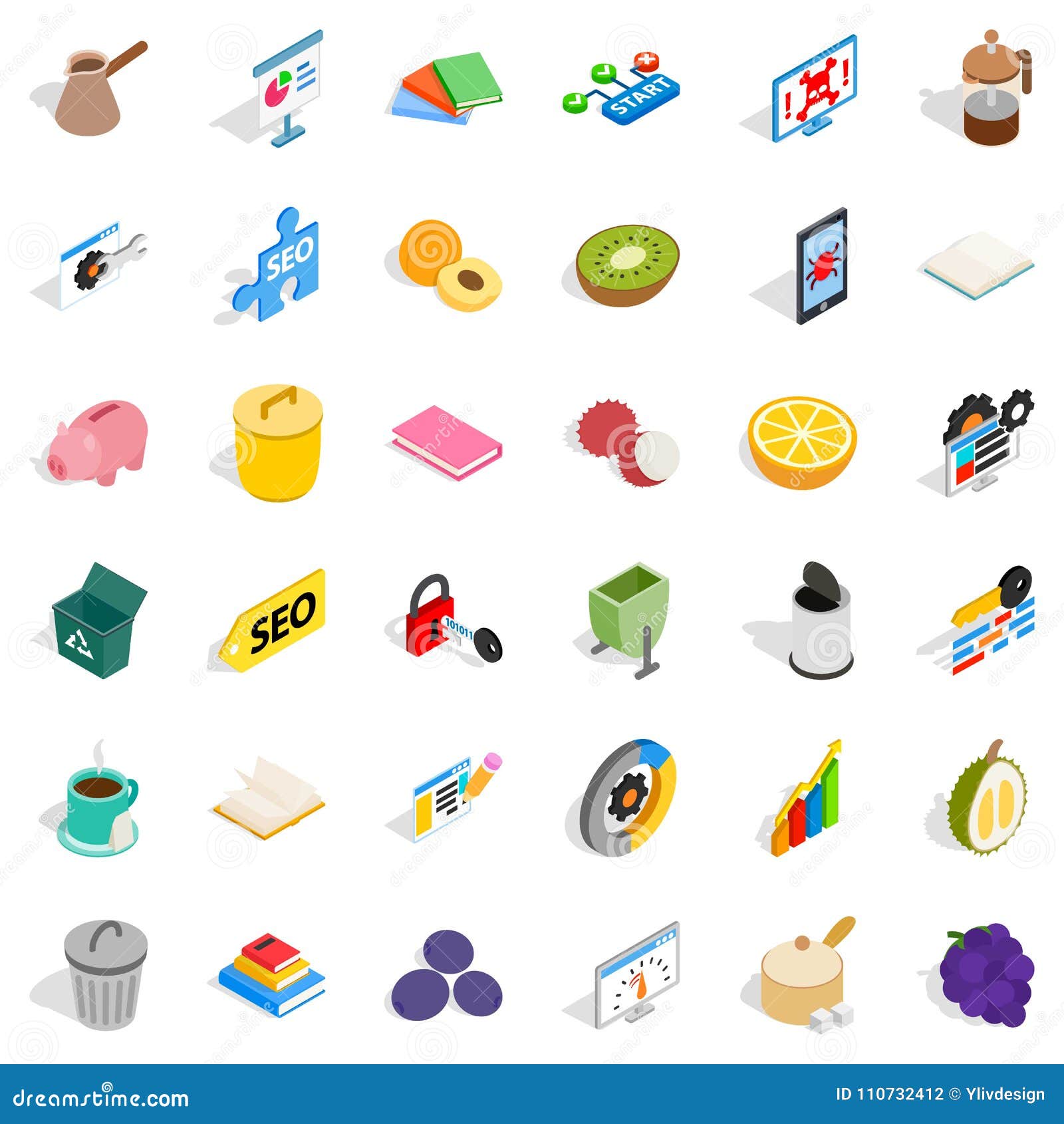 Assigned Task Icons Set, Isometric Style Stock Vector - Illustration of ...