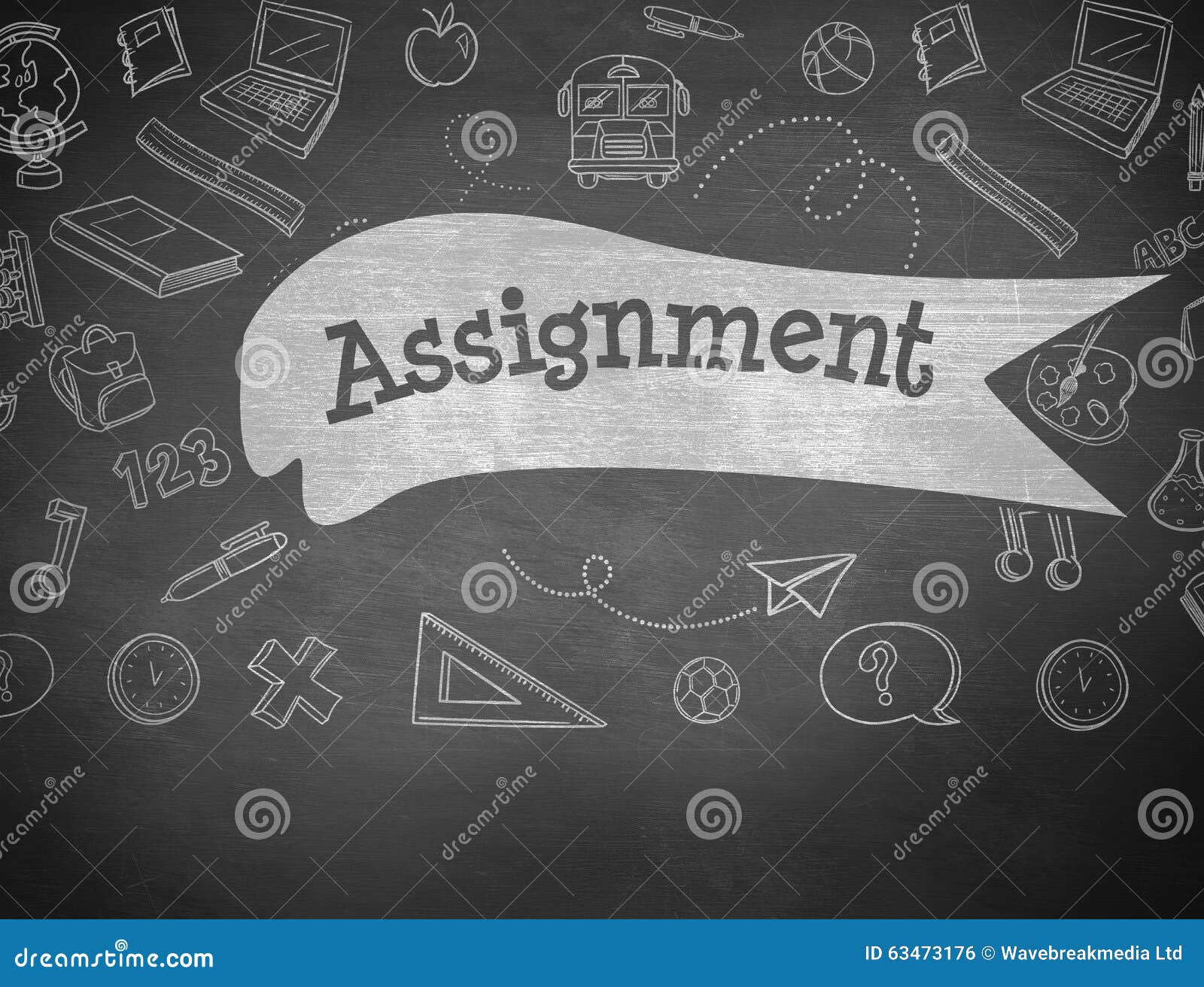 The Word ASSIGNMENT Written On Wooden Cubes Isolated On A Black ...