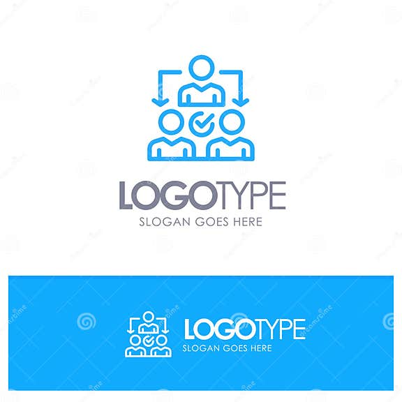 Assignment, Delegate, Delegating, Distribution Blue OutLine Logo with ...