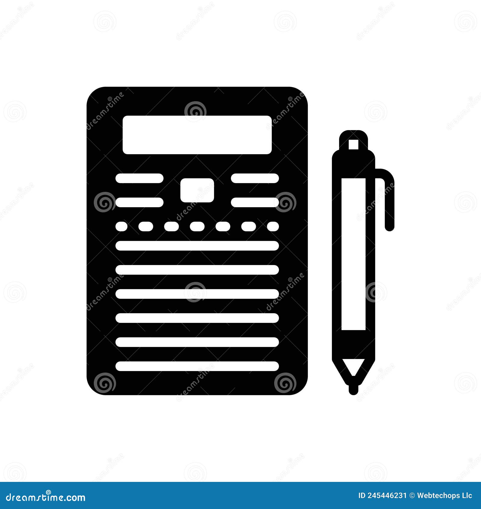 Black Solid Icon for Assignment, Task and Piece of Work Stock Vector ...