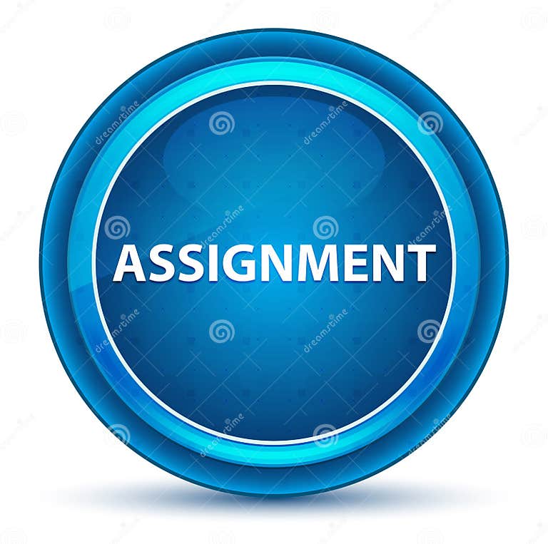 Assignment Eyeball Blue Round Button Stock Illustration - Illustration ...