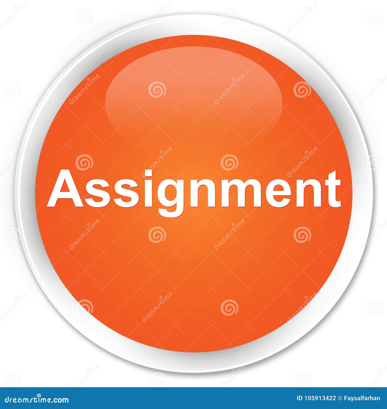 Assignment Premium Orange Round Button Stock Illustration ...
