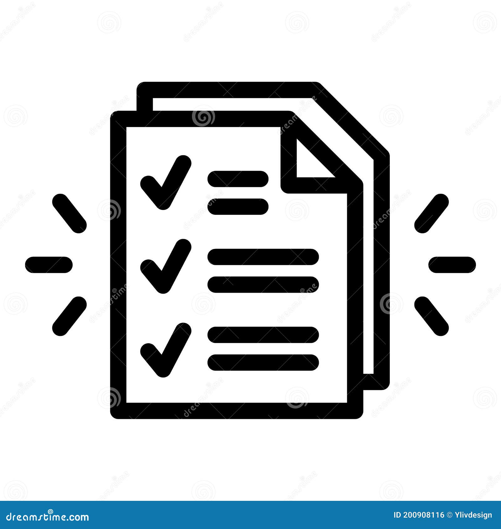 Assignment Paper Icon, Outline Style Stock Vector - Illustration of ...