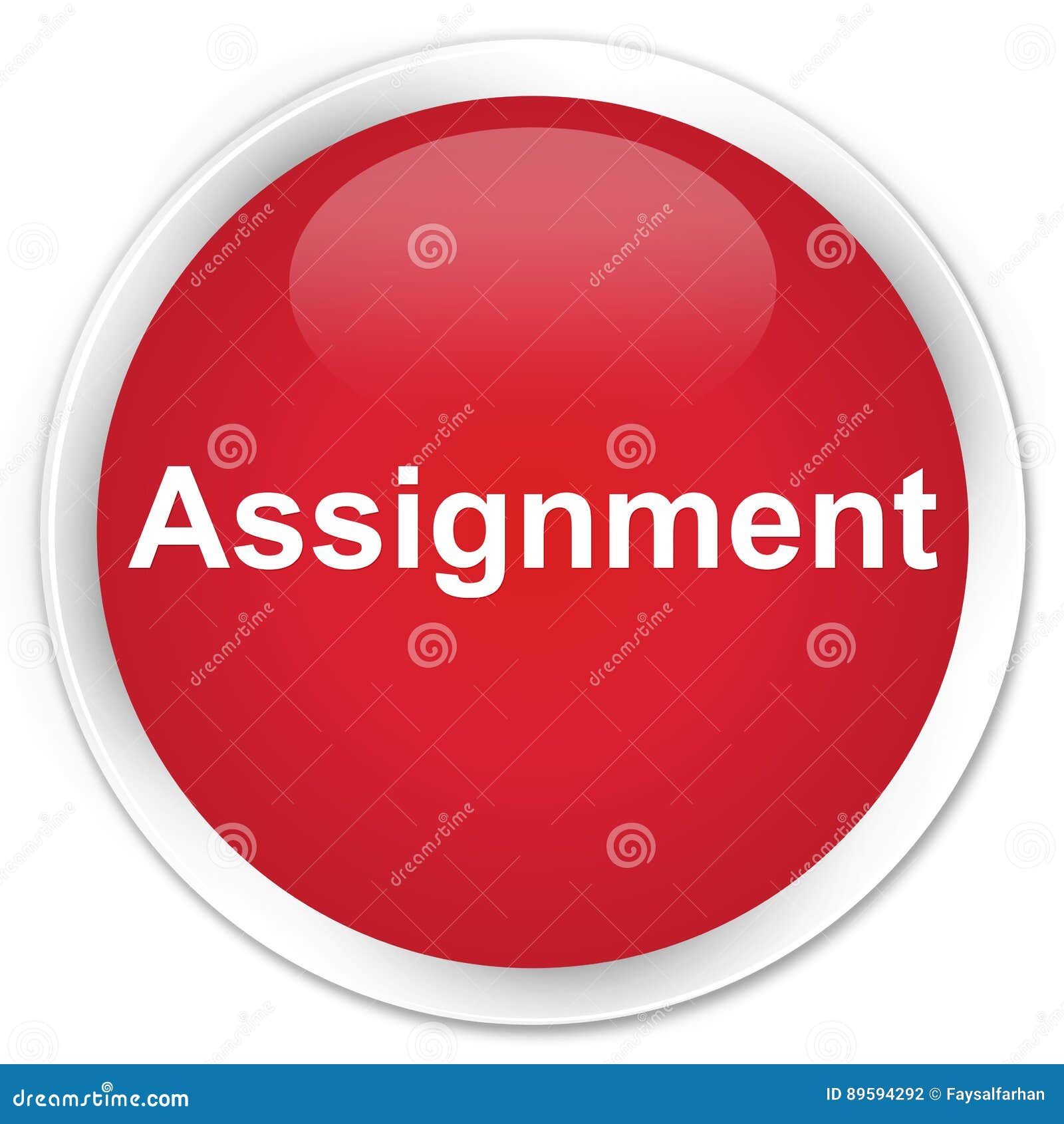Assignment Premium Red Round Button Stock Illustration - Illustration ...