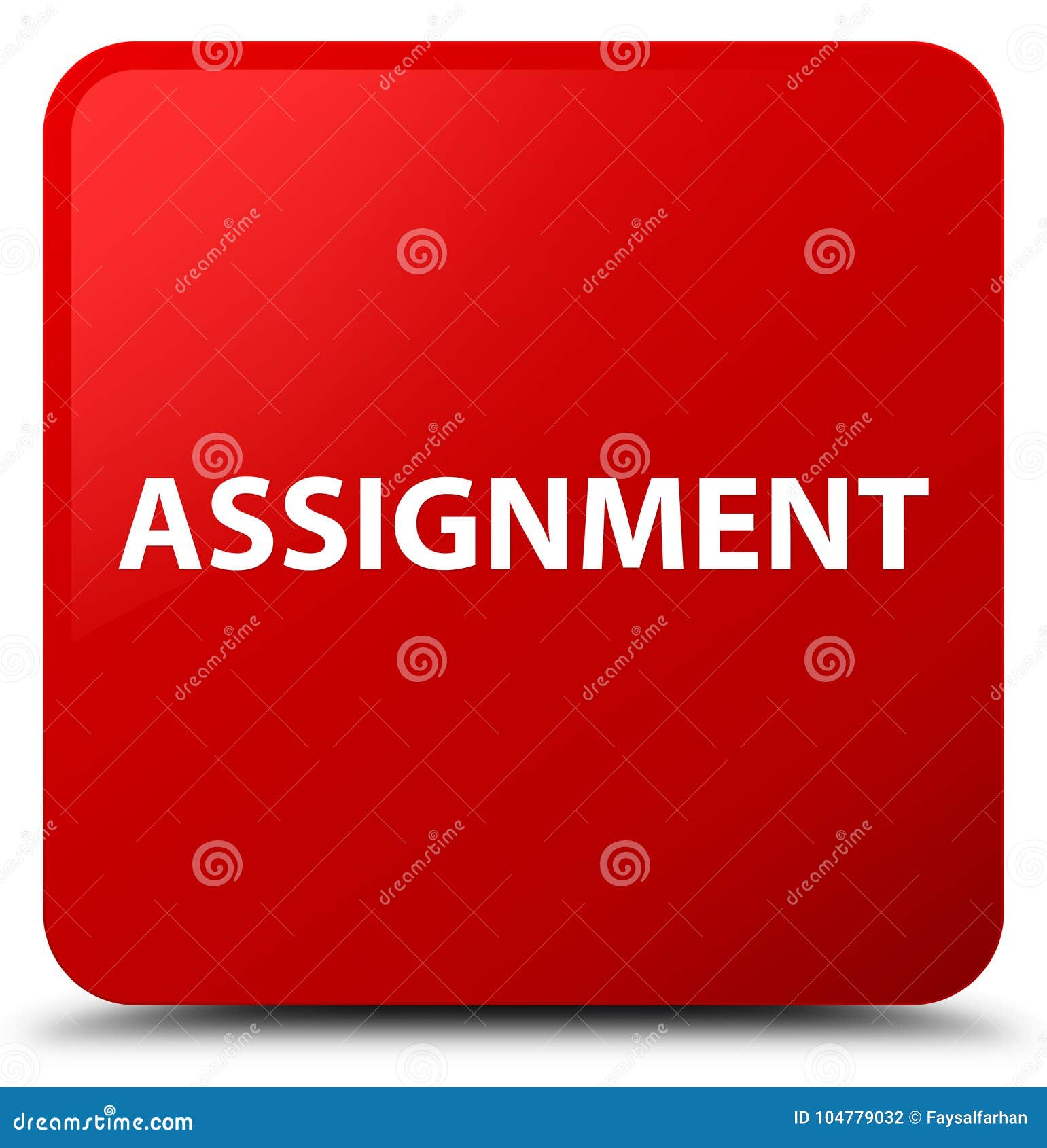 Assignment Red Square Button Stock Illustration - Illustration of ...