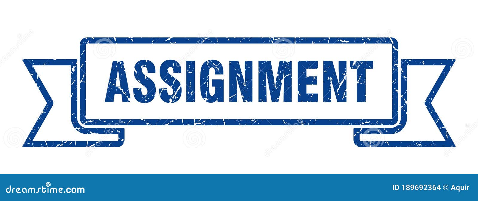 Assignment ribbon. stock vector. Illustration of white - 189692364