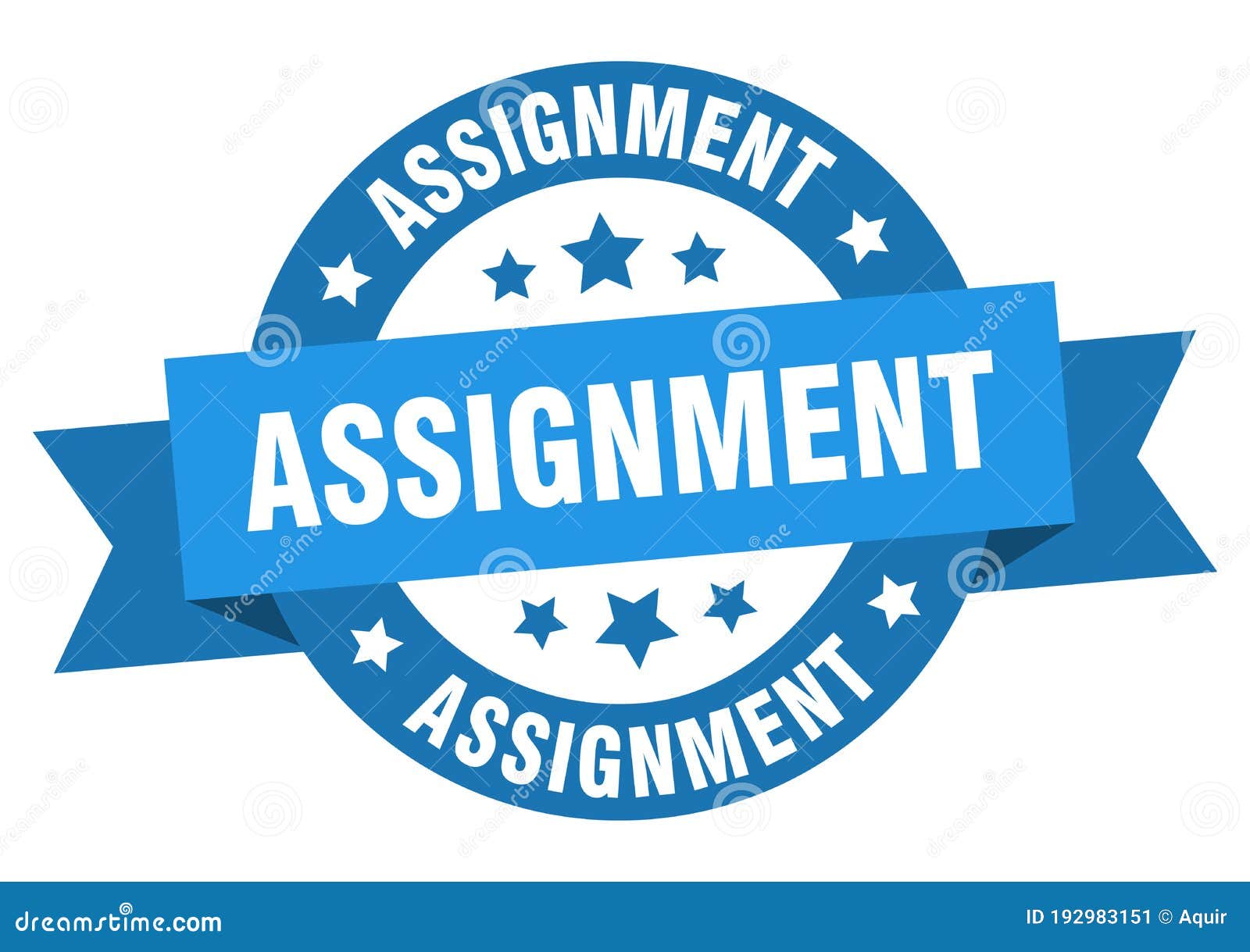 Assignment Round Ribbon Isolated Label. Assignment Sign Stock Vector ...