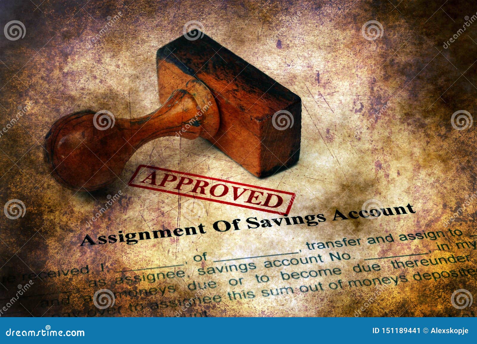 Assignment of Savings Account Approved Stock Image - Image of account ...