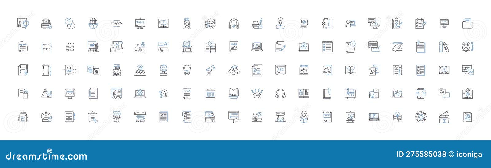 Assignment-task Line Icons Collection. Research, Analysis, Writing ...