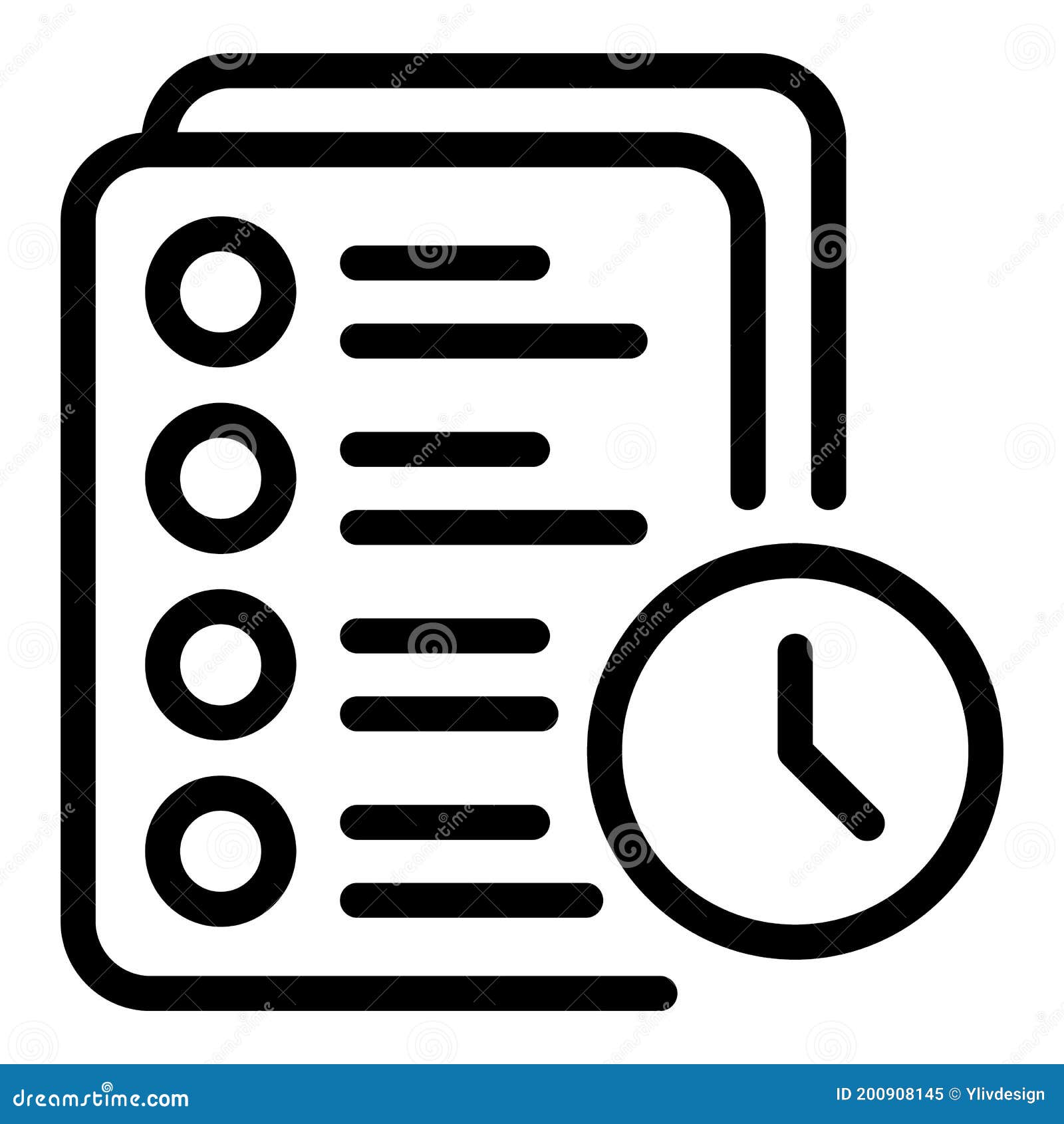 Assignment Time Icon, Outline Style Stock Vector - Illustration of line ...