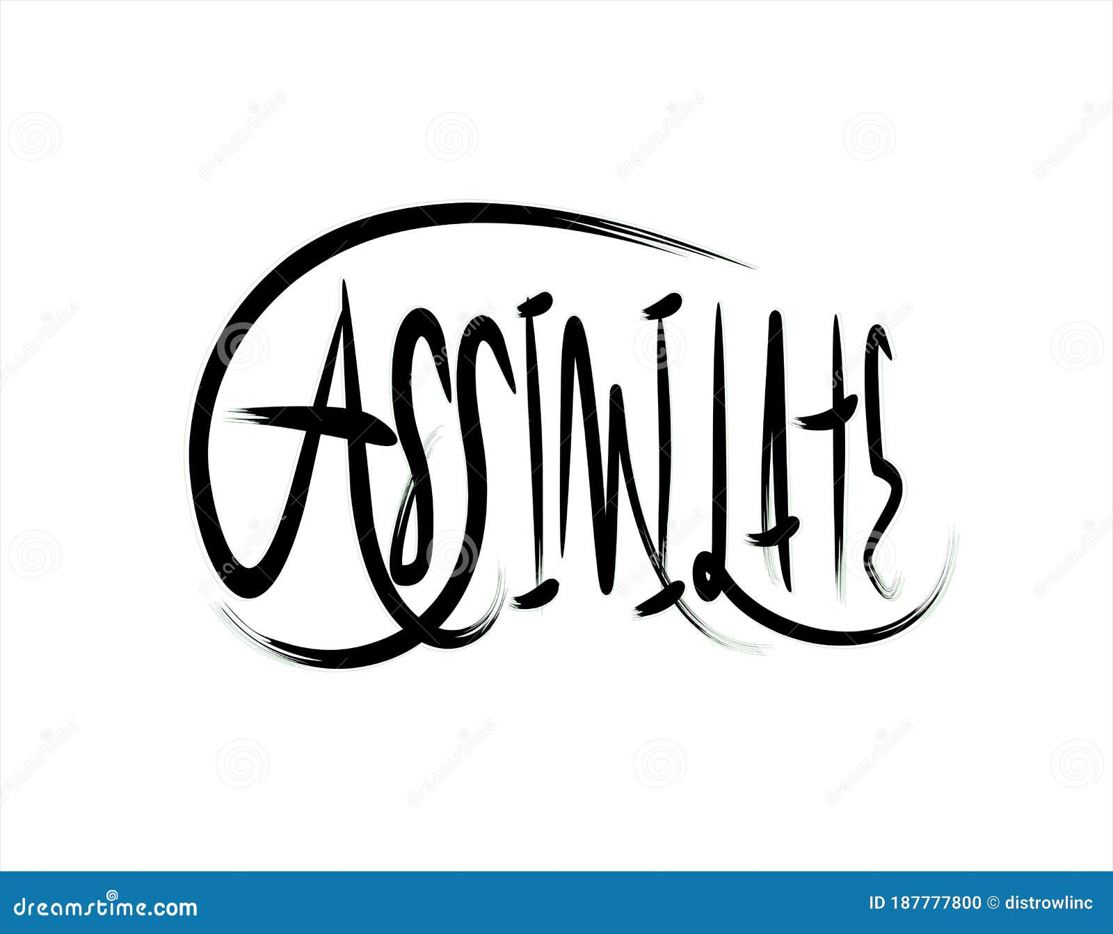 Assimilate Lettering Text on White Background in Vector Illustration ...